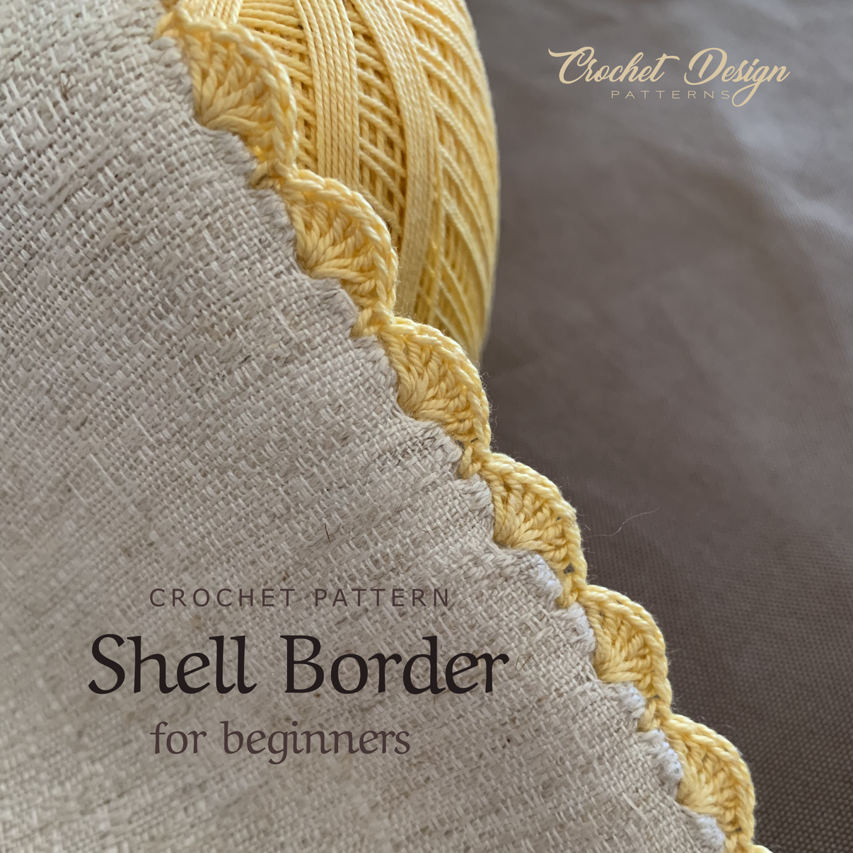 Shell Border on fabric for beginners | Crochet pdf pattern – Crochet Design Patterns