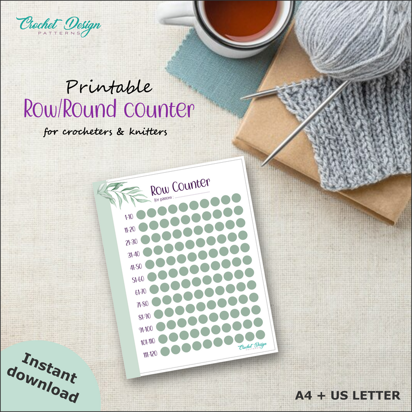 Row/round counter printable document for crochet and knitting – Crochet ...
