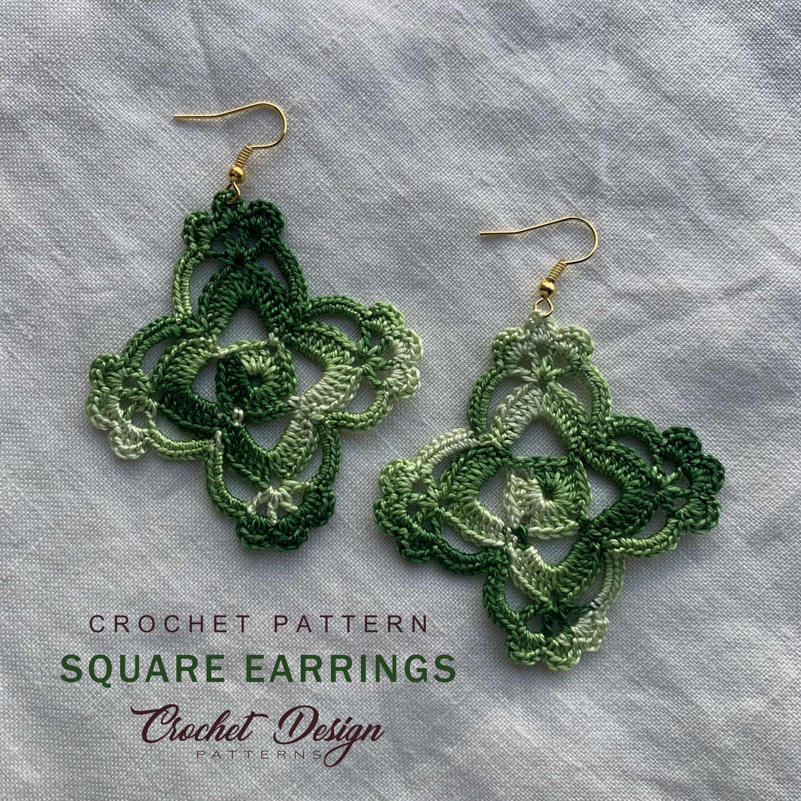 Crochet Square Earrings | crochet pdf pattern – Crochet Design Patterns